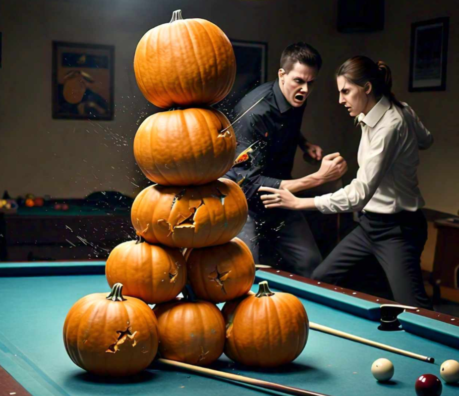 A contract and a broken pool cue